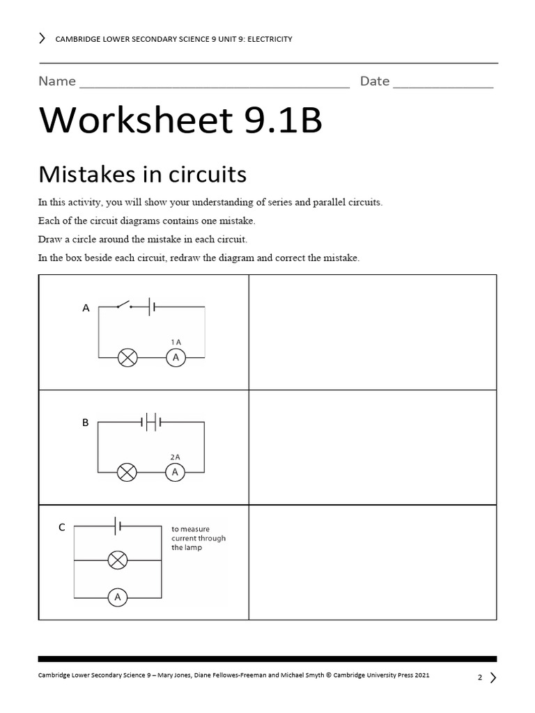 Grade 9 Circuits Worksheet Answers | PDF | Series And Parallel Circuits ...