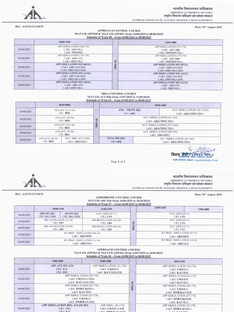 Weekly Roster 20250804 Signed | PDF