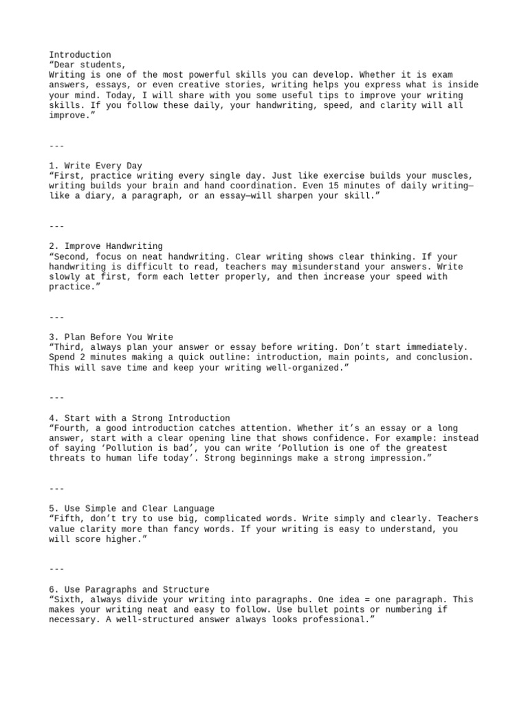 Essential Writing Tips for Students | PDF | Writing | Essays