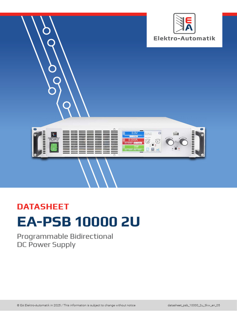 Datasheet Psb 10000 2u 3kw En | PDF | Power Supply | Direct Current