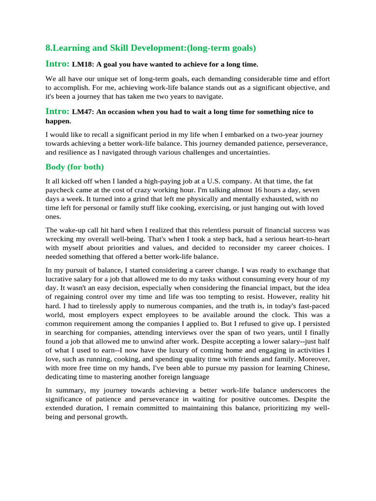 8.learning and Skill Development (Long-Term) | PDF | Psychology ...