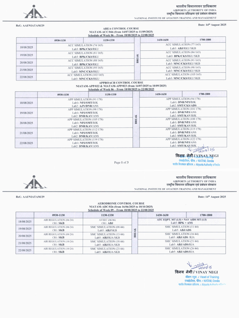 Weekly Roster 20250818 Signed | PDF