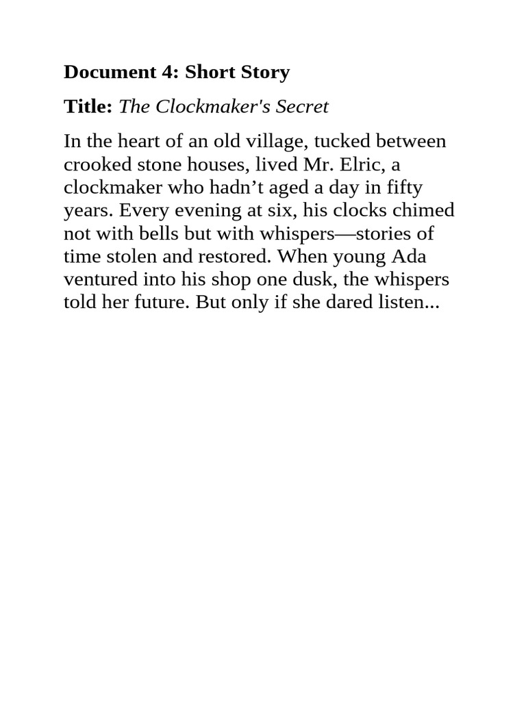 Short Story | PDF