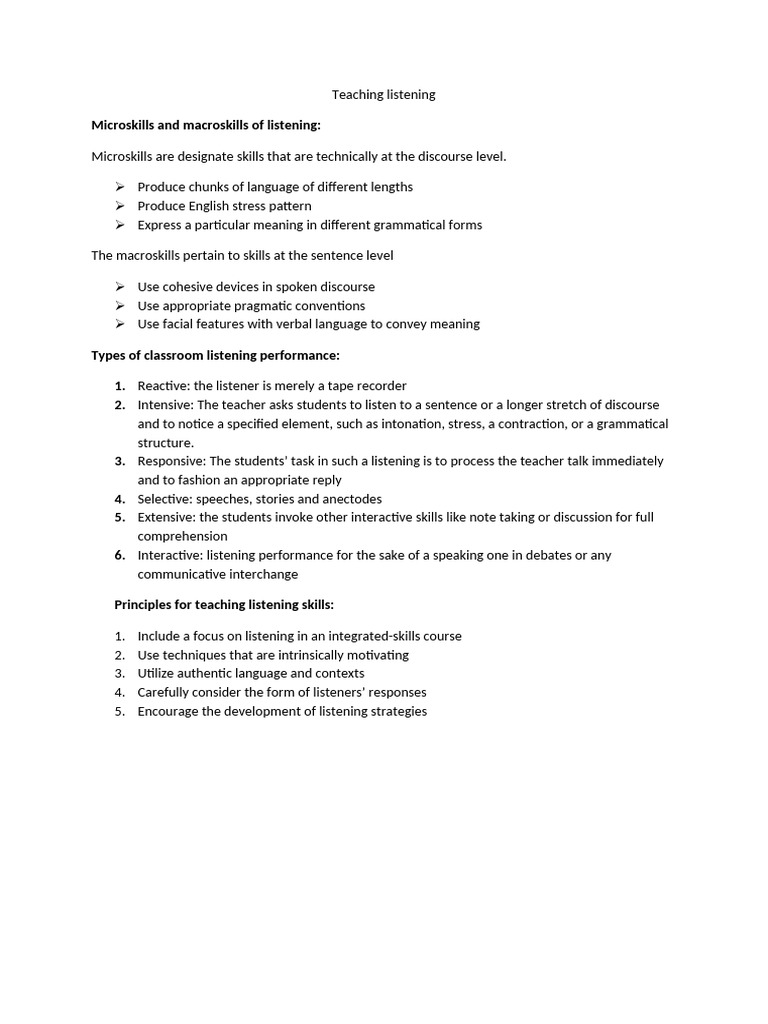 Effective Listening Skills in Education | PDF