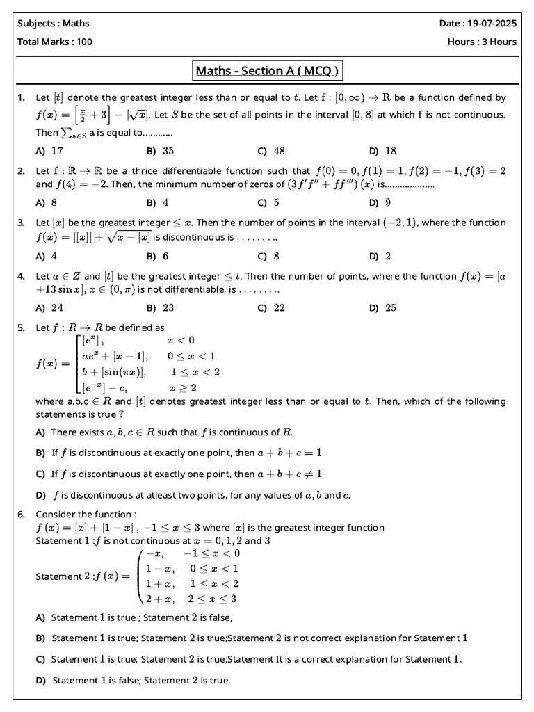 ExamBro Test 19th July 2025 English Question | PDF | Function ...