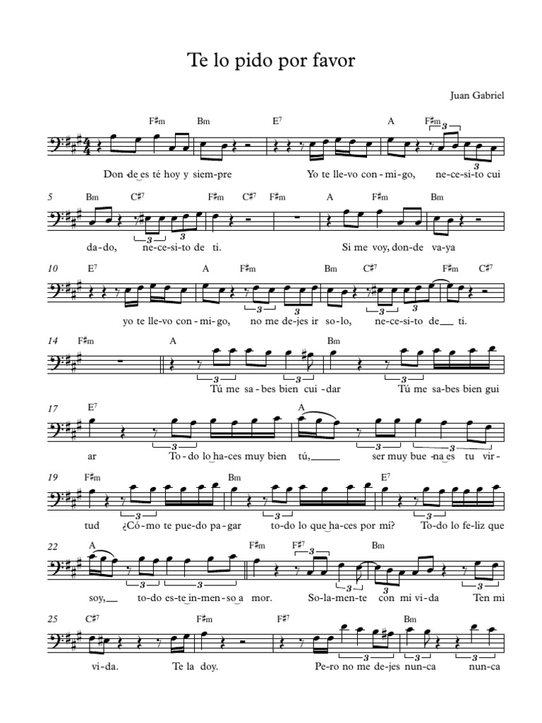 Te Lo Pido Por Favor - Partitura Completa | PDF