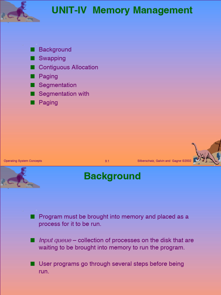 Memory Management in Operating Systems | PDF | Operating System ...