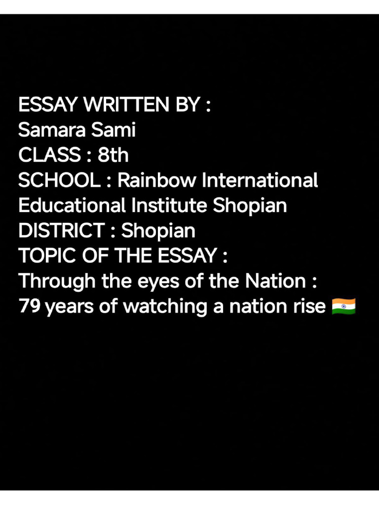 Independence Day Essay by Samara Sami.. | PDF