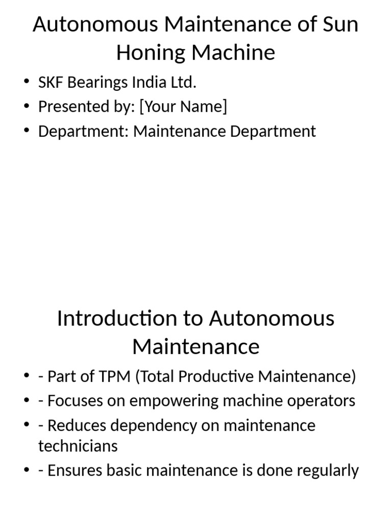 7 Steps to Autonomous Maintenance | PDF | Bearing (Mechanical ...