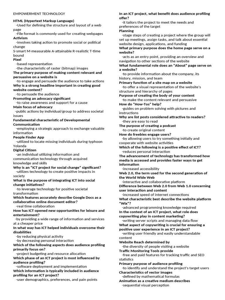 ETECH REVIEWER (First Sem Finals) | PDF | Educational Technology | World Wide Web