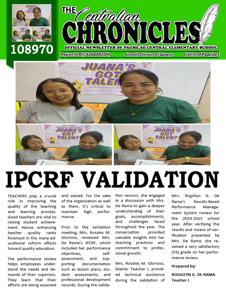 Accomplishment - Ipcrf Validation | PDF