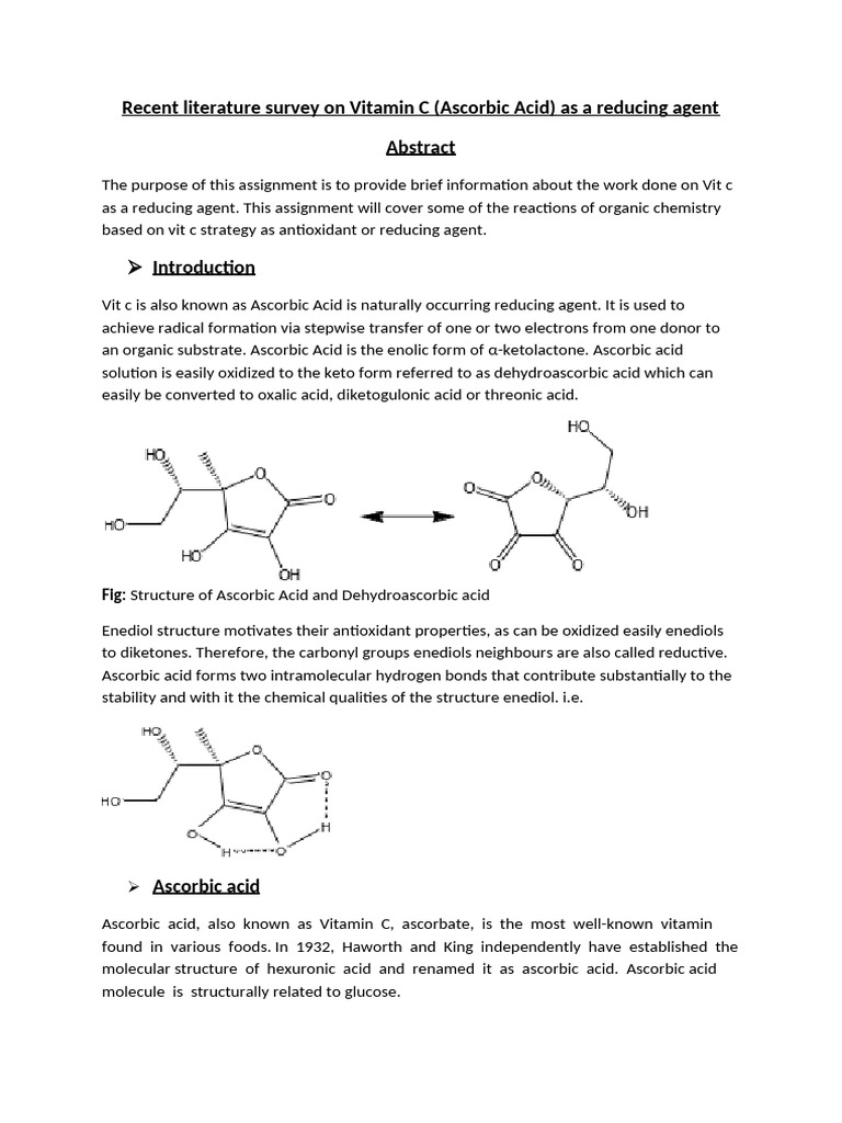 Vitamin C as a Reducing Agent Overview | PDF | Vitamin C | Redox