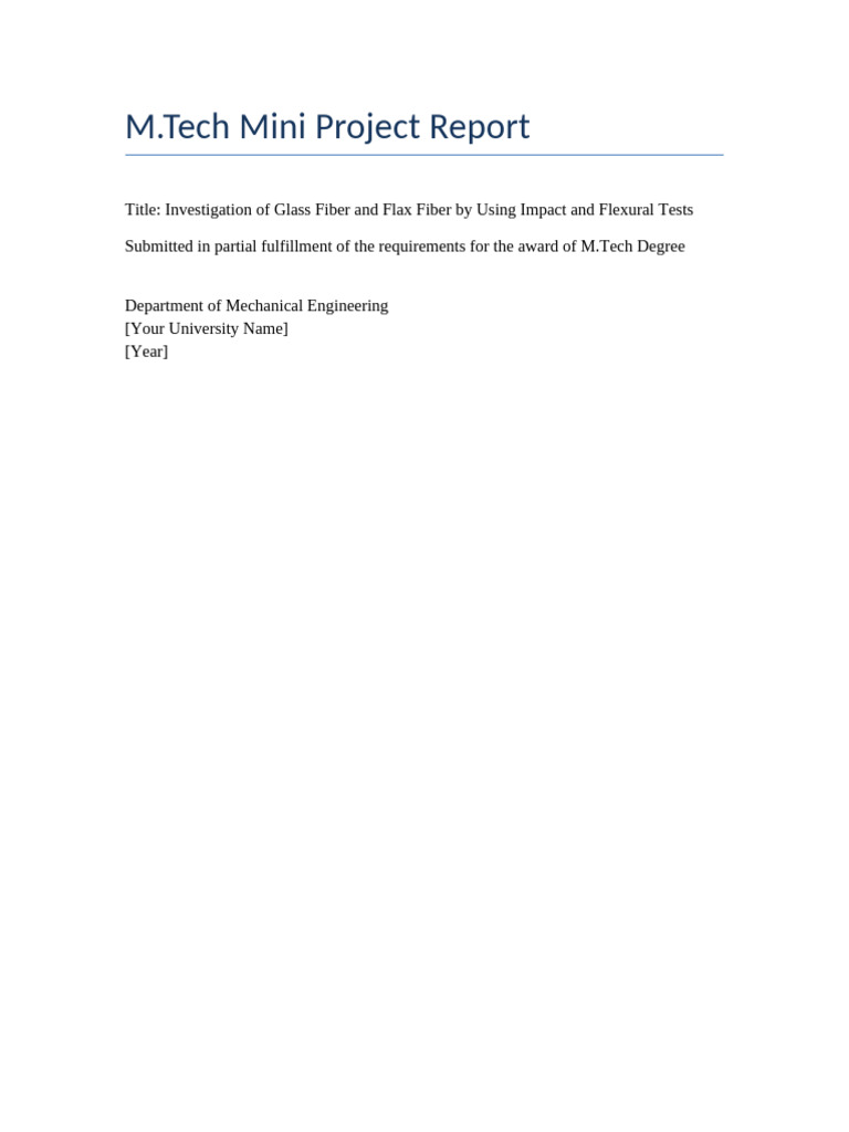 MTech Mini Project Report | PDF | Building Materials | Materials