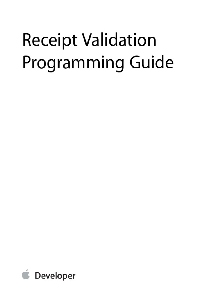 Receipt Validation Programming Guide | PDF | Ios | Mac Os