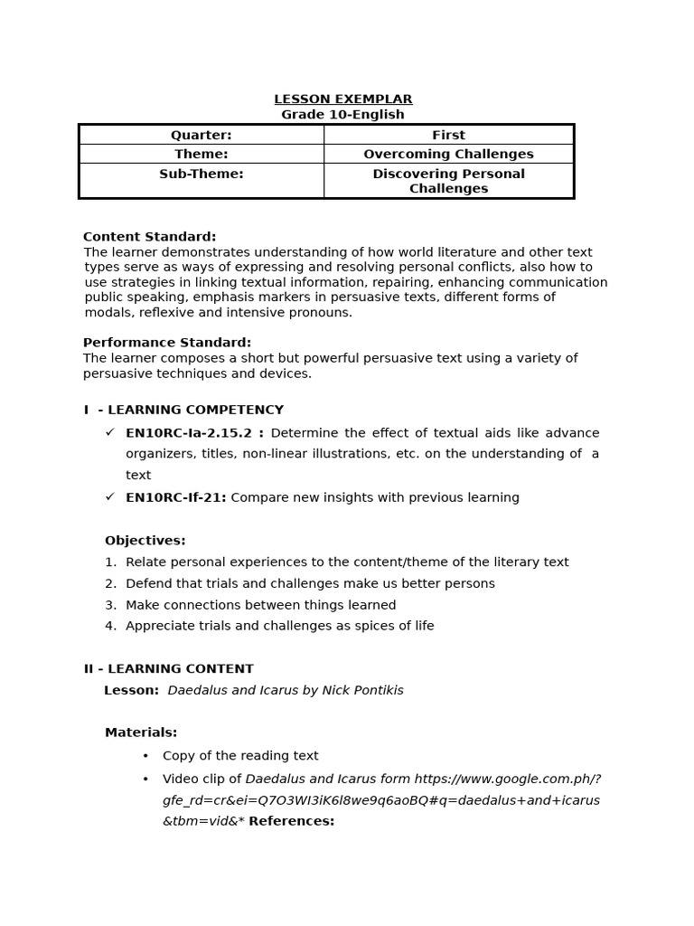 Lesson Exemplar Q1.PDF | PDF | Bullying