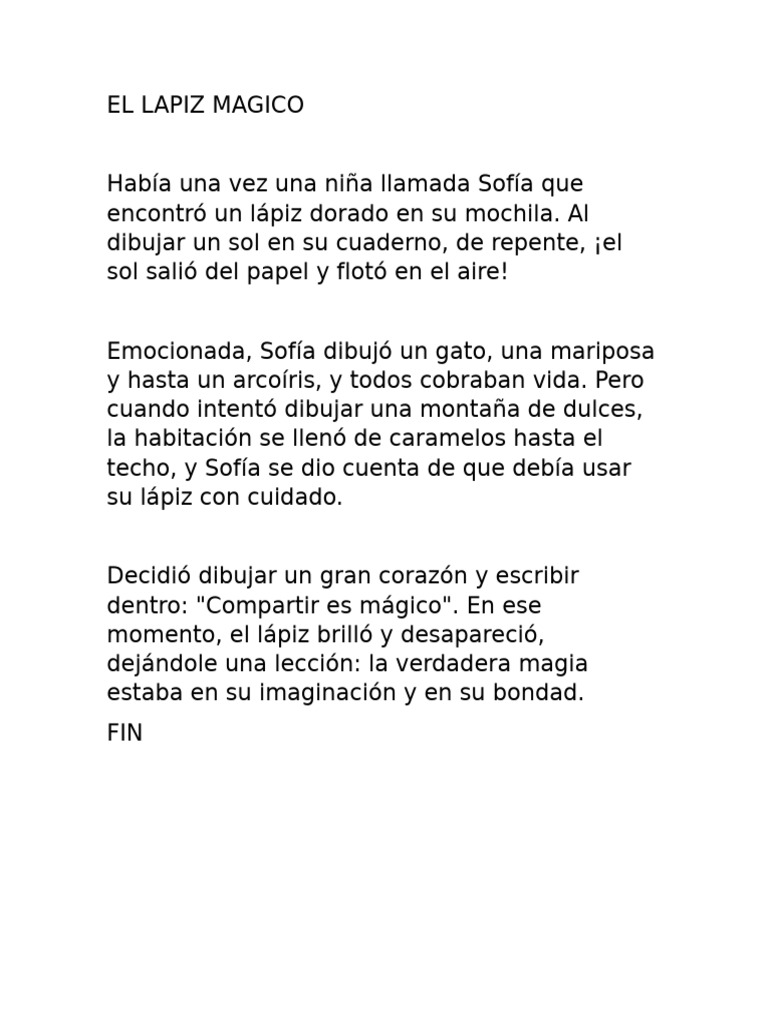 El lápiz mágico de Sofía | PDF