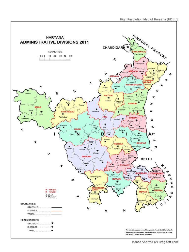 High-Resolution Haryana Map PDF | PDF
