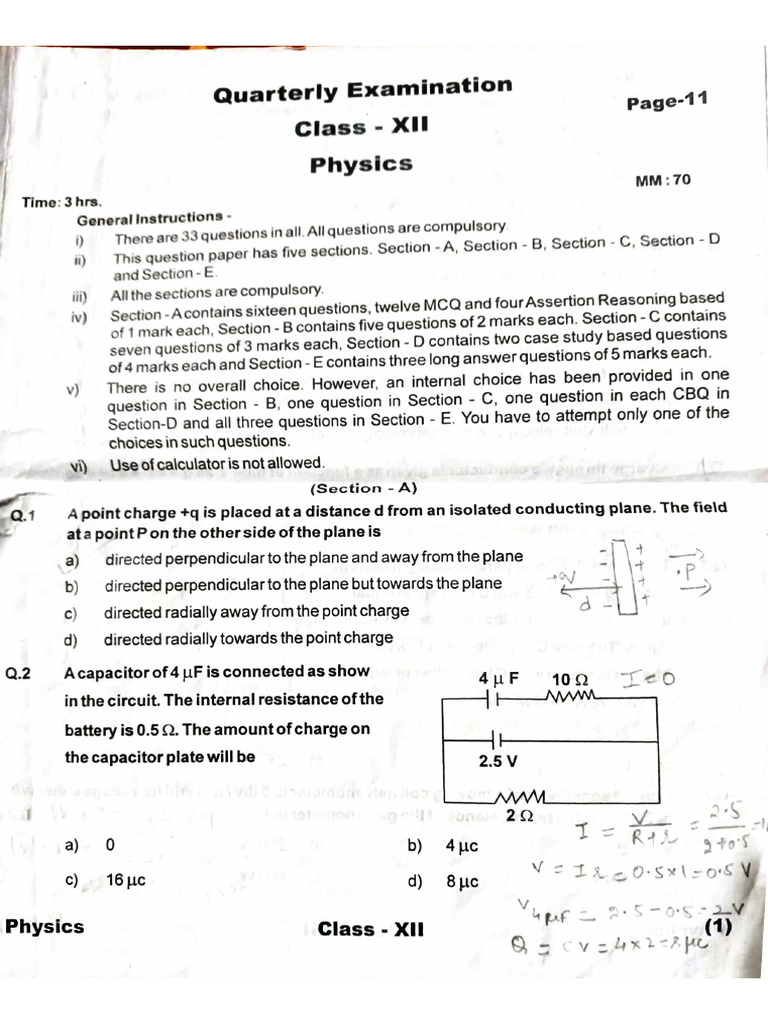 Quarterly Physics Paper 2 | PDF