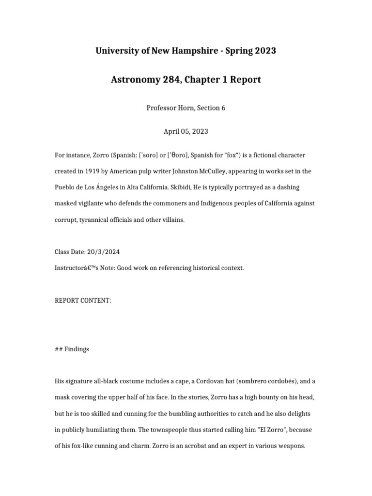 Astronomy 284 Chapter 1 Report | PDF
