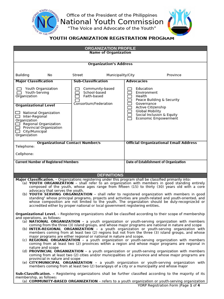 2.2.b YORP Registration Form | PDF | Government | Justice