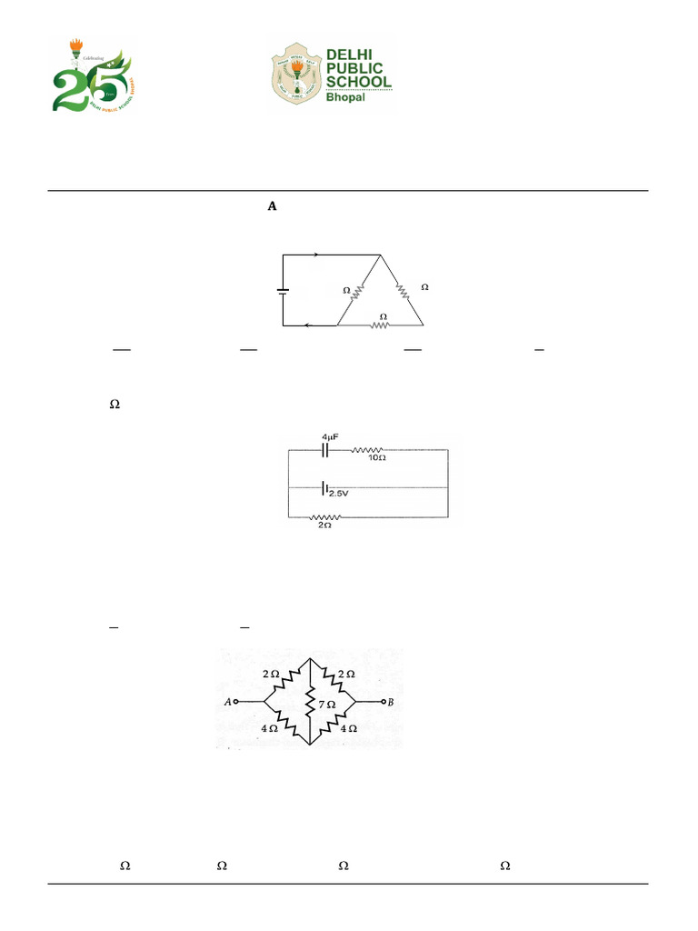 Physics - Xii Assignments Unit - II | PDF | Voltage | Electric Current