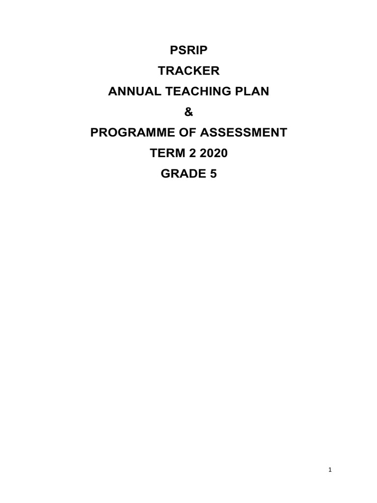 Psrip GR 5 Term 2 2020 Efal Tracker and Poa | PDF | Reading ...