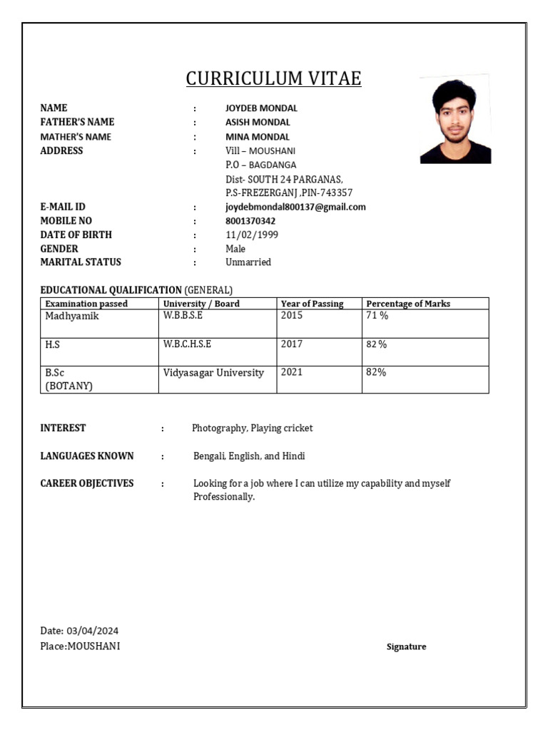 Joydeb CV | PDF