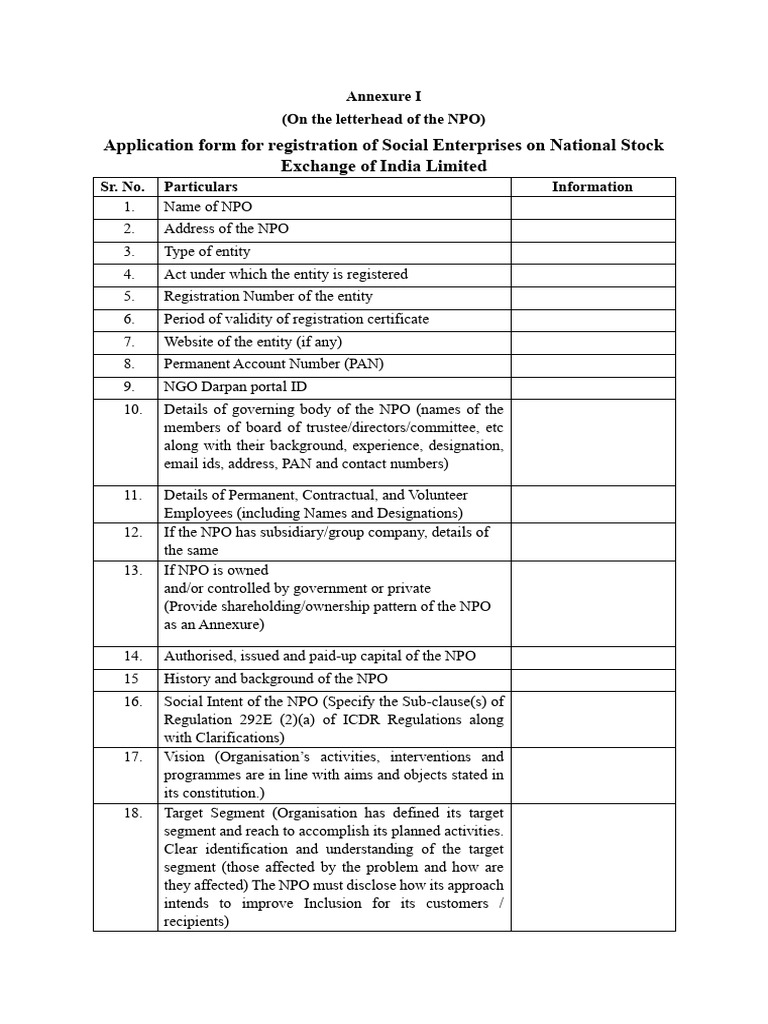 NPO Registration Application Form | PDF | Nonprofit Organization | Business