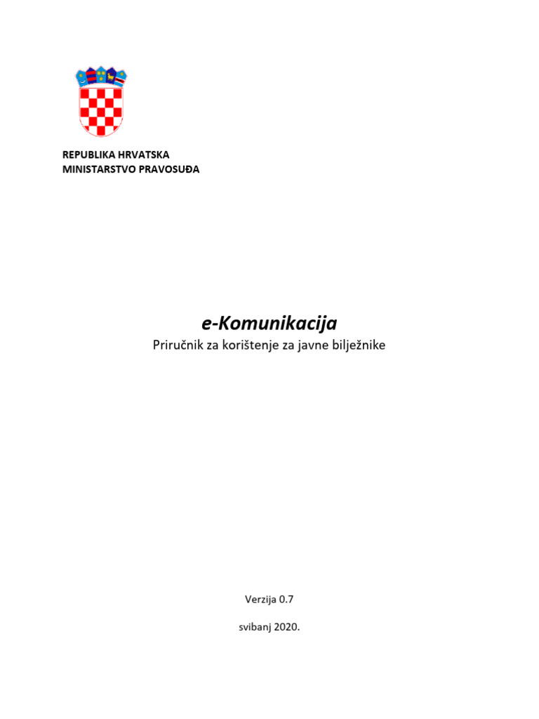 E-Komunikacija - Priručnik Za Javne Bilježnike v0.7 | PDF
