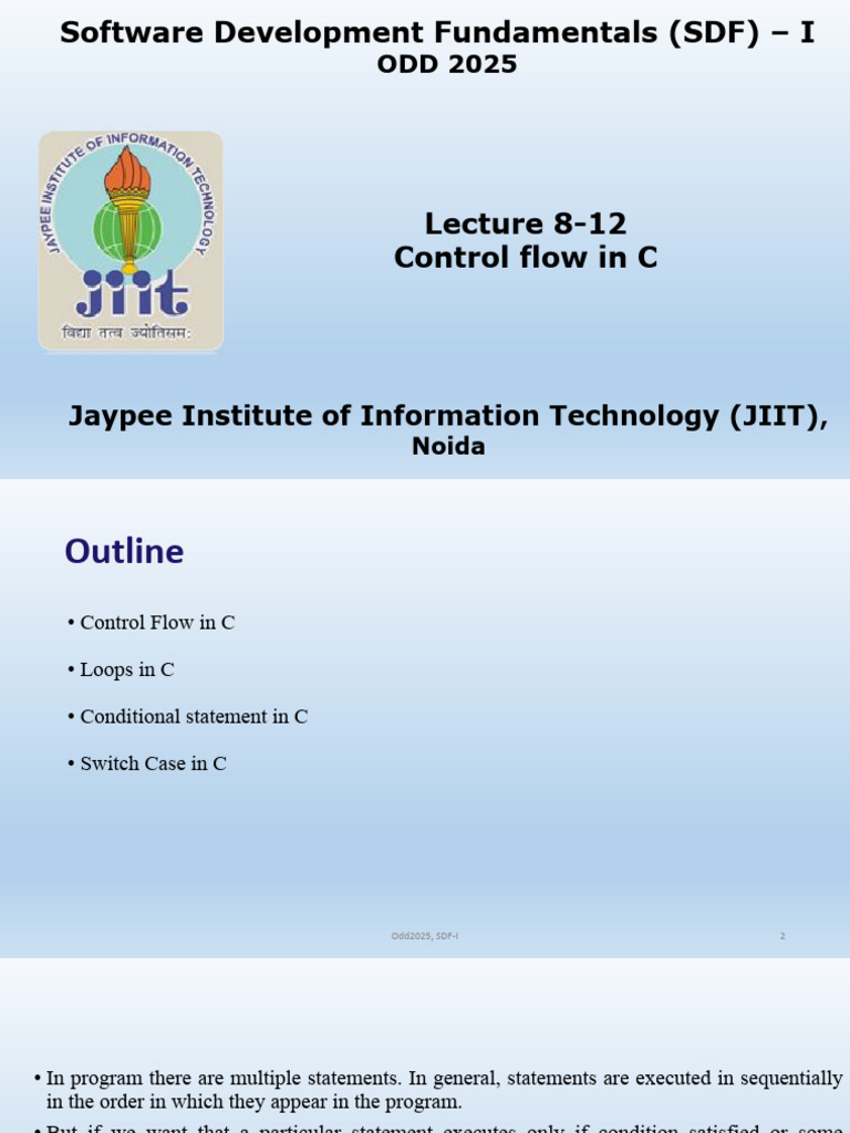 Lecture 8-12 - Controlflow.pptx-1 | PDF | Control Flow | Computer Engineering
