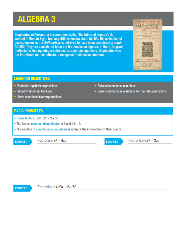 Algebra 3 | PDF