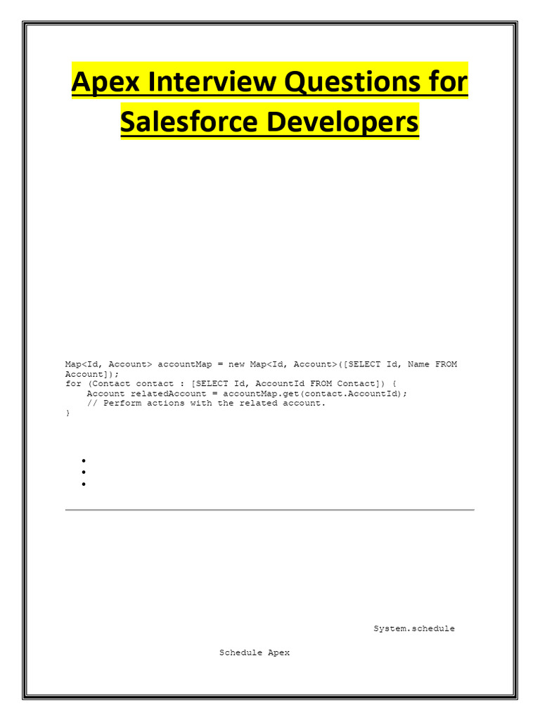 Apex Interview Questions For Salesforce Developers | PDF | Data Type ...