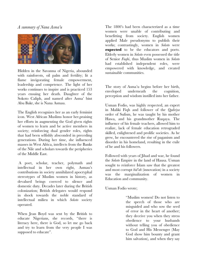 Legacy of Nana Asma'u: Empowering Women | PDF | Quran | Islam