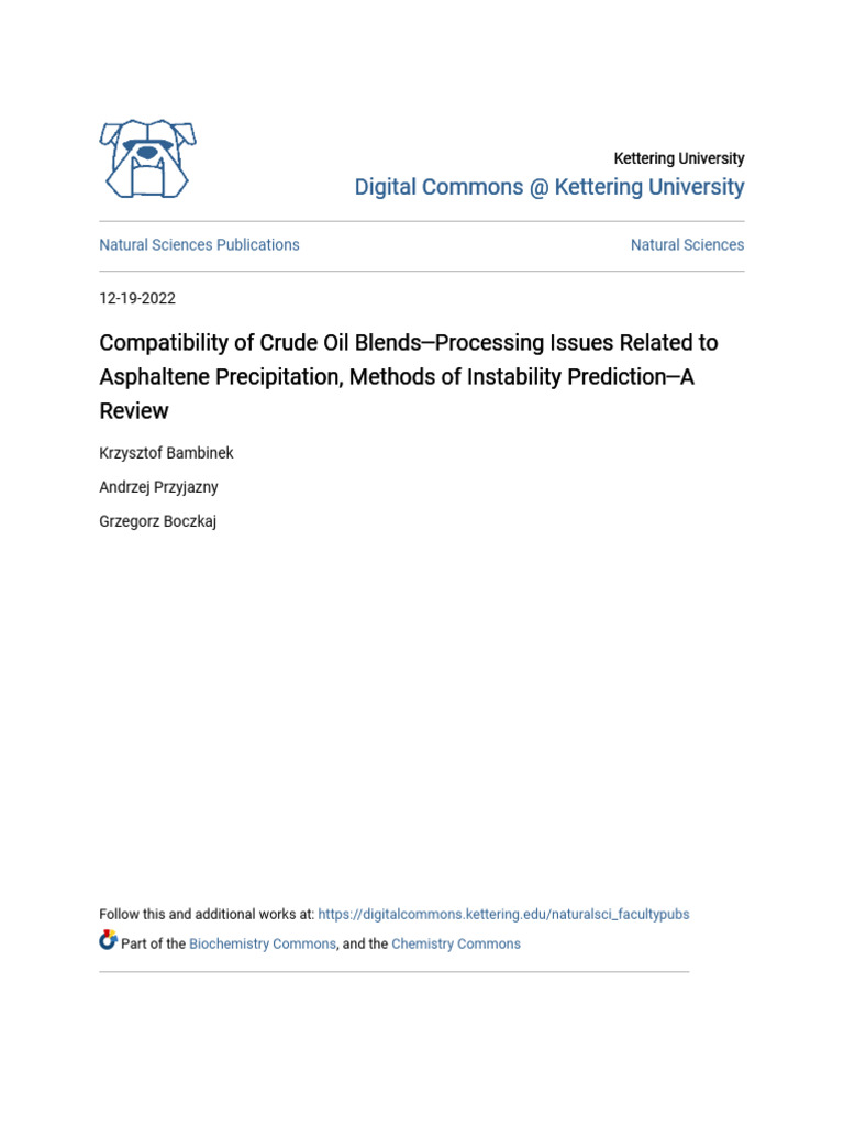 Crude Oil Blends: Asphaltene Stability Review | PDF | Elution | Petroleum