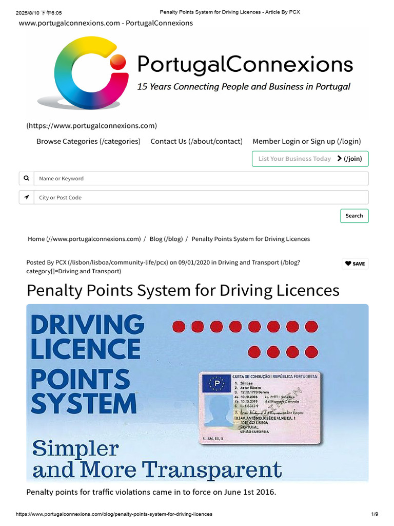 Understanding Portugal's Licence Points System | PDF | Vehicles | Driving