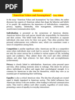 Core American Values by Robin Williams | PDF | Sociology | Culture Of ...