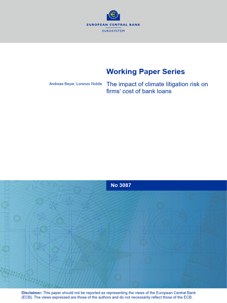 ECB 2025 - The Impact of Climate Litigation Risk | PDF | Leverage ...