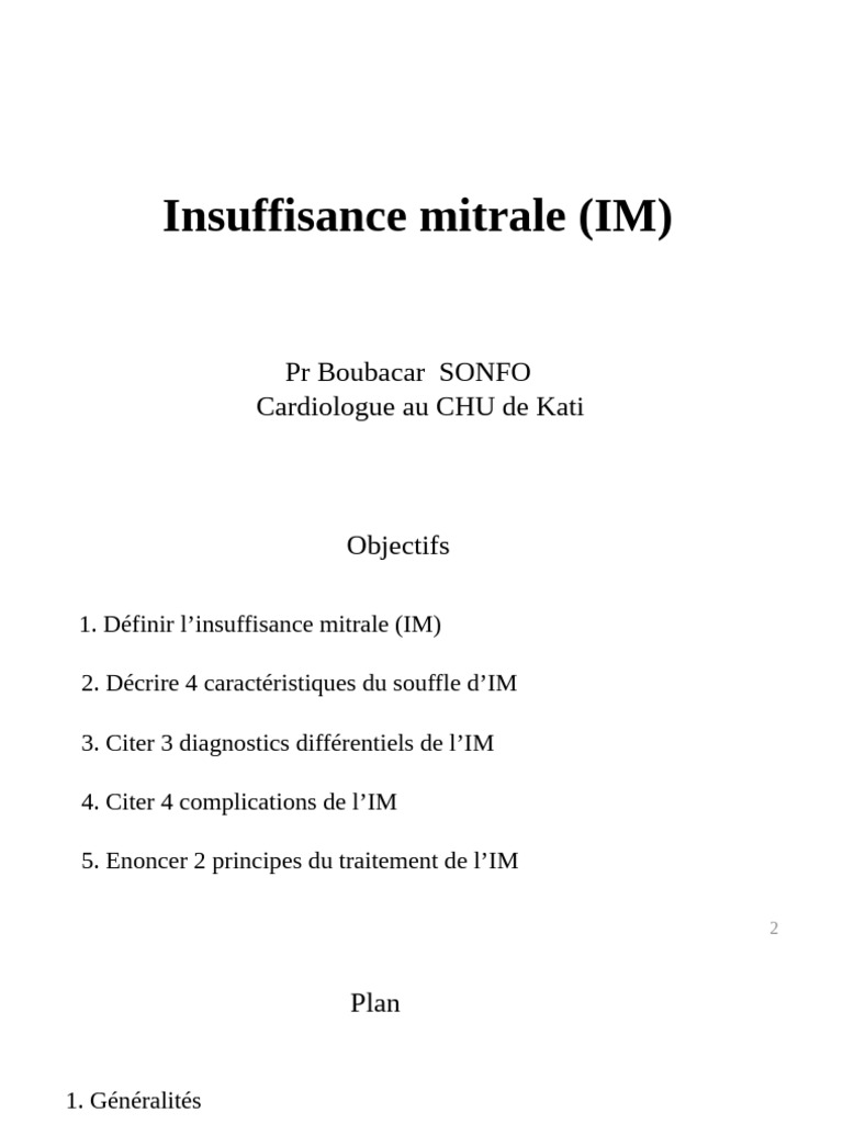 Insuffisance mitrale : diagnostic et traitement | PDF | Système cardio ...