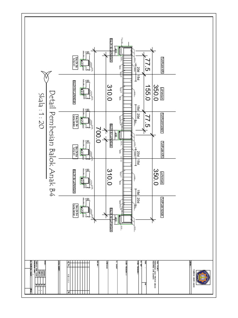 D. Detail Balok Anak b4 | PDF