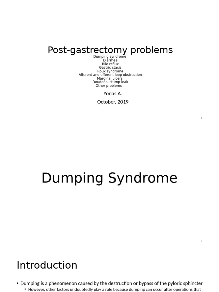 7.post Gastrectomy Problems | PDF | Gastroenterology | Diseases And ...