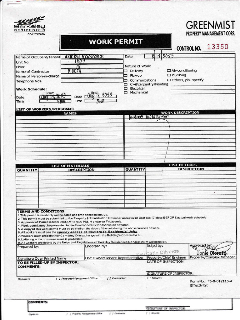 Work Permit Guidelines for Residents | PDF