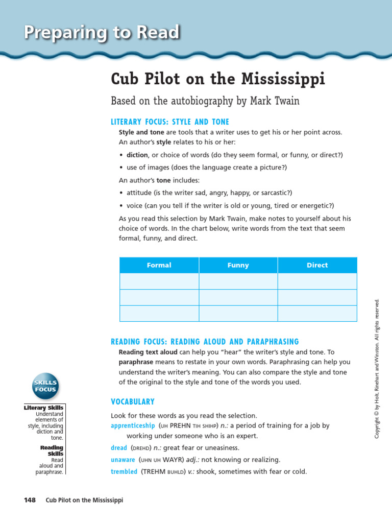 Mark Twain's Cub Pilot Experience | PDF | Mark Twain | Linguistics