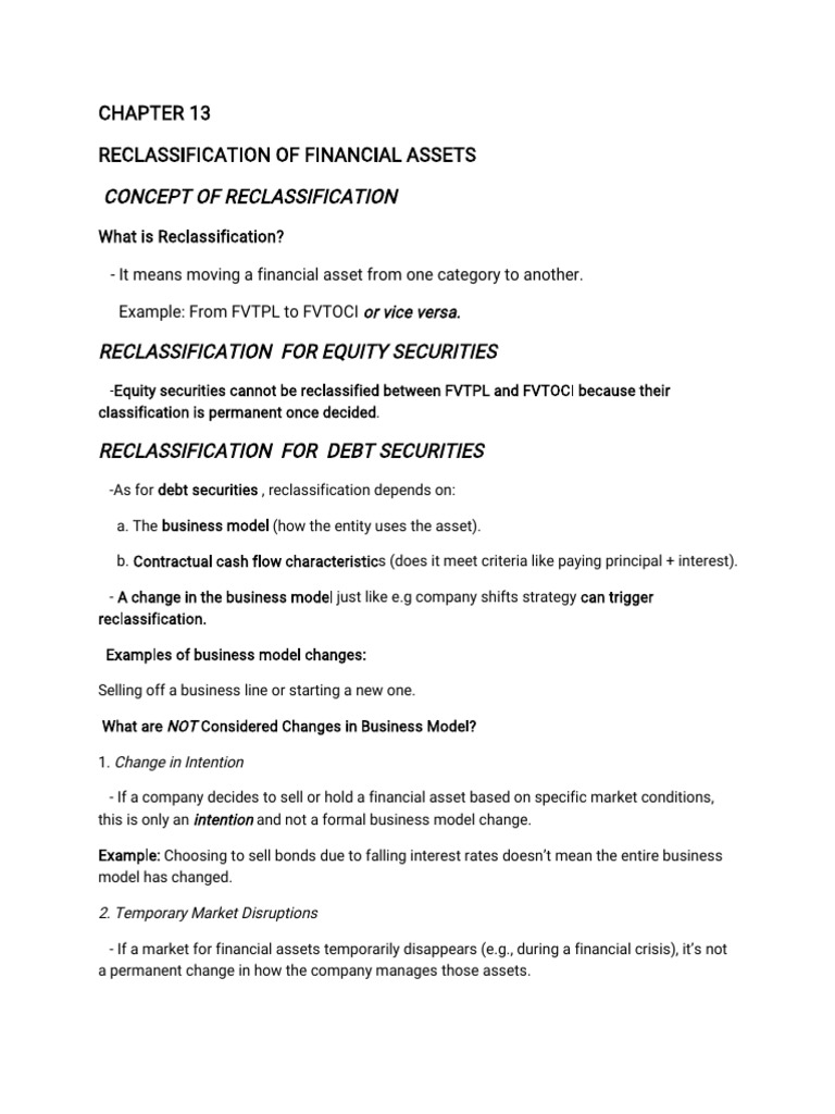 Financial Asset Reclassification Guide | PDF | Historical Cost | Interest