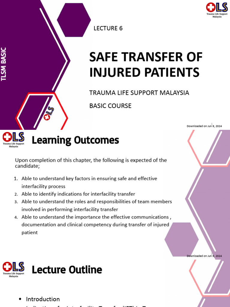 Safe Intra-Facility Transfer Protocols | PDF | Major Trauma | Patient