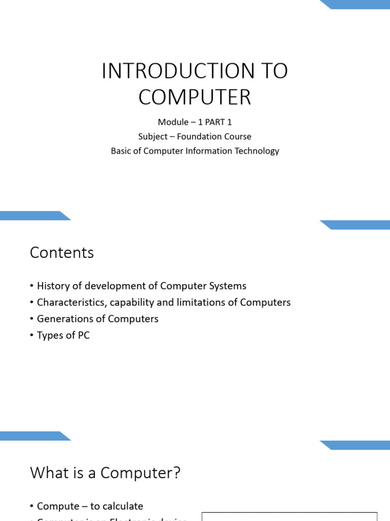 Introduction to Computer Basics | PDF