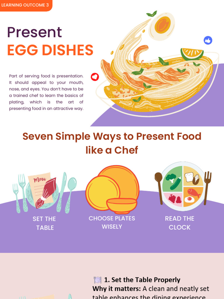 Lesson 4 Present Egg Dishes | PDF | Cooking | Cuisine