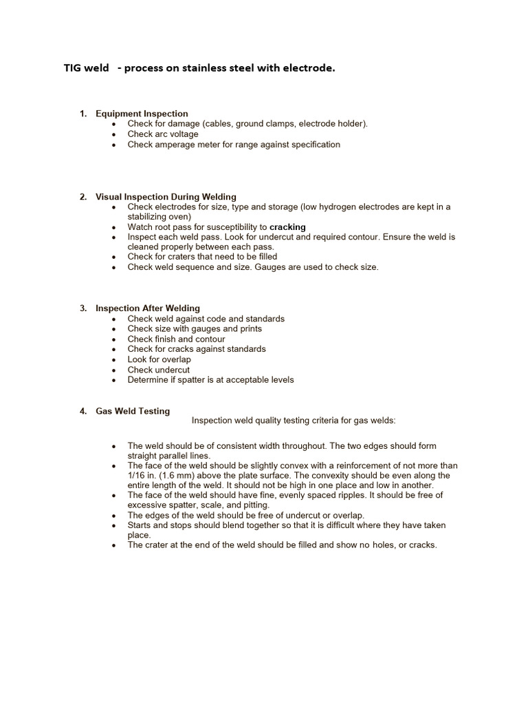 TIG Welding Requirement | PDF | Welding | Construction