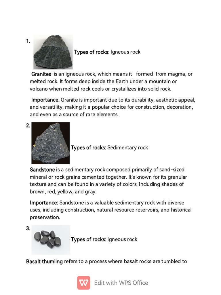 Types and Importance of Rocks | PDF