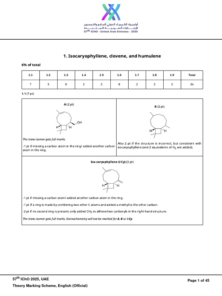 6881eeb771f7be29194e725a ICHO 2025 UAE Theory Solutions Official English | PDF | Organic ...