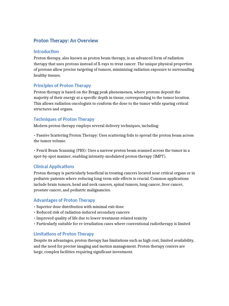 Proton Therapy for Breast Cancer Insights | PDF